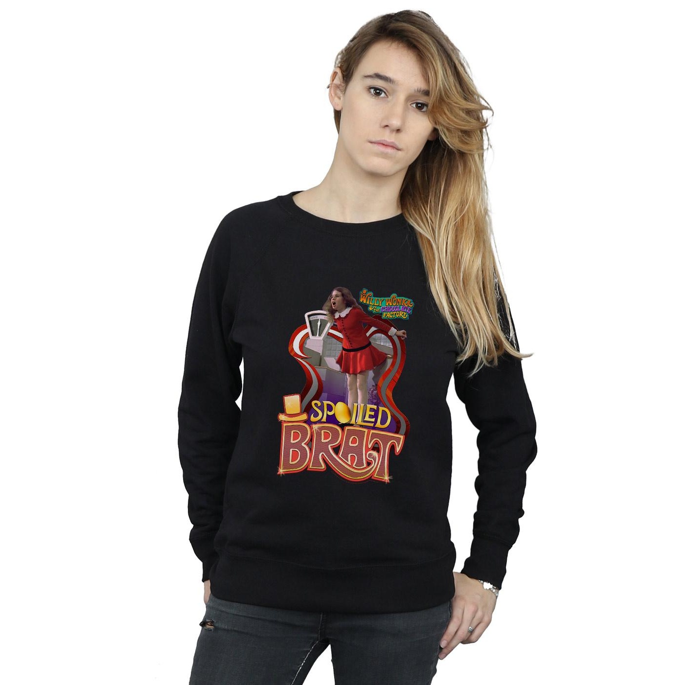 Willy Wonka And The Chocolate Factory Womens Spoiled Brat Sweatshirt
