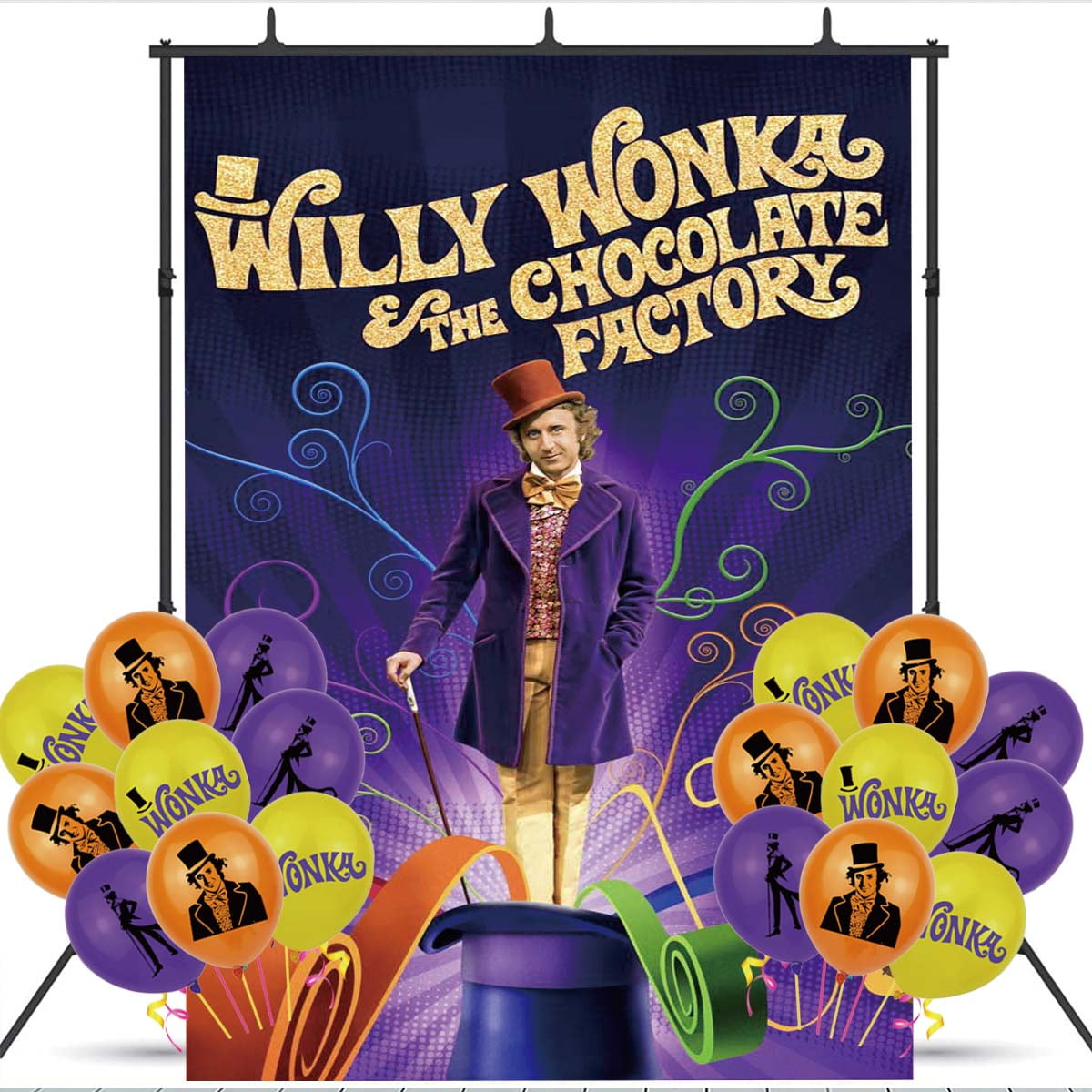 Willy Wonka Banner Wall Decor Party Decorations Balloons Taspestry ...