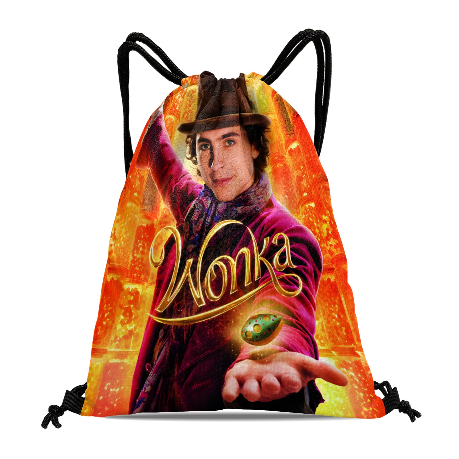 Willy Wonka Drawstring Bag:Waterproof design, suitable for fitness ...