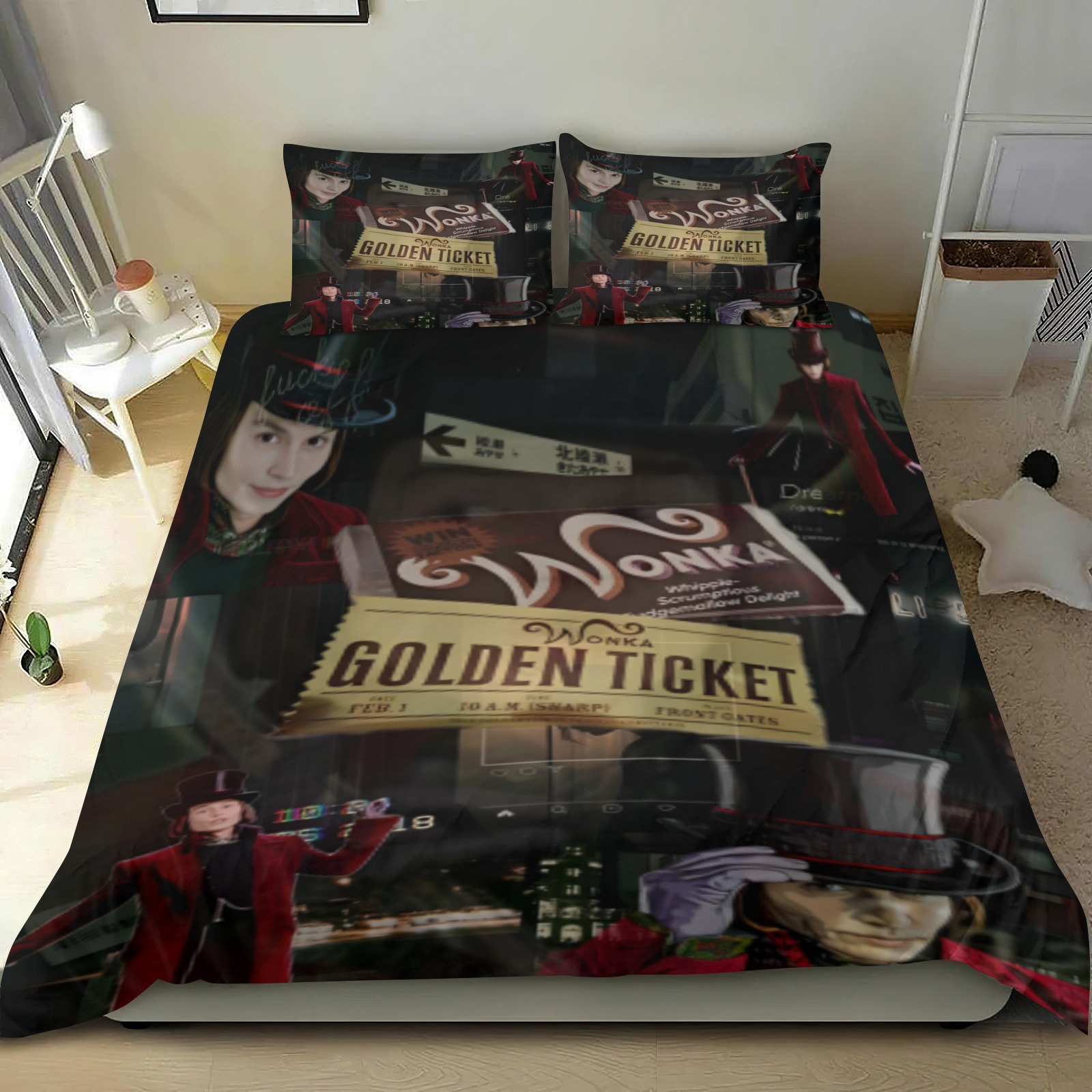 Willy Wonka Down Duvet Cover Gift Full Size Cotton Bedding Set ...