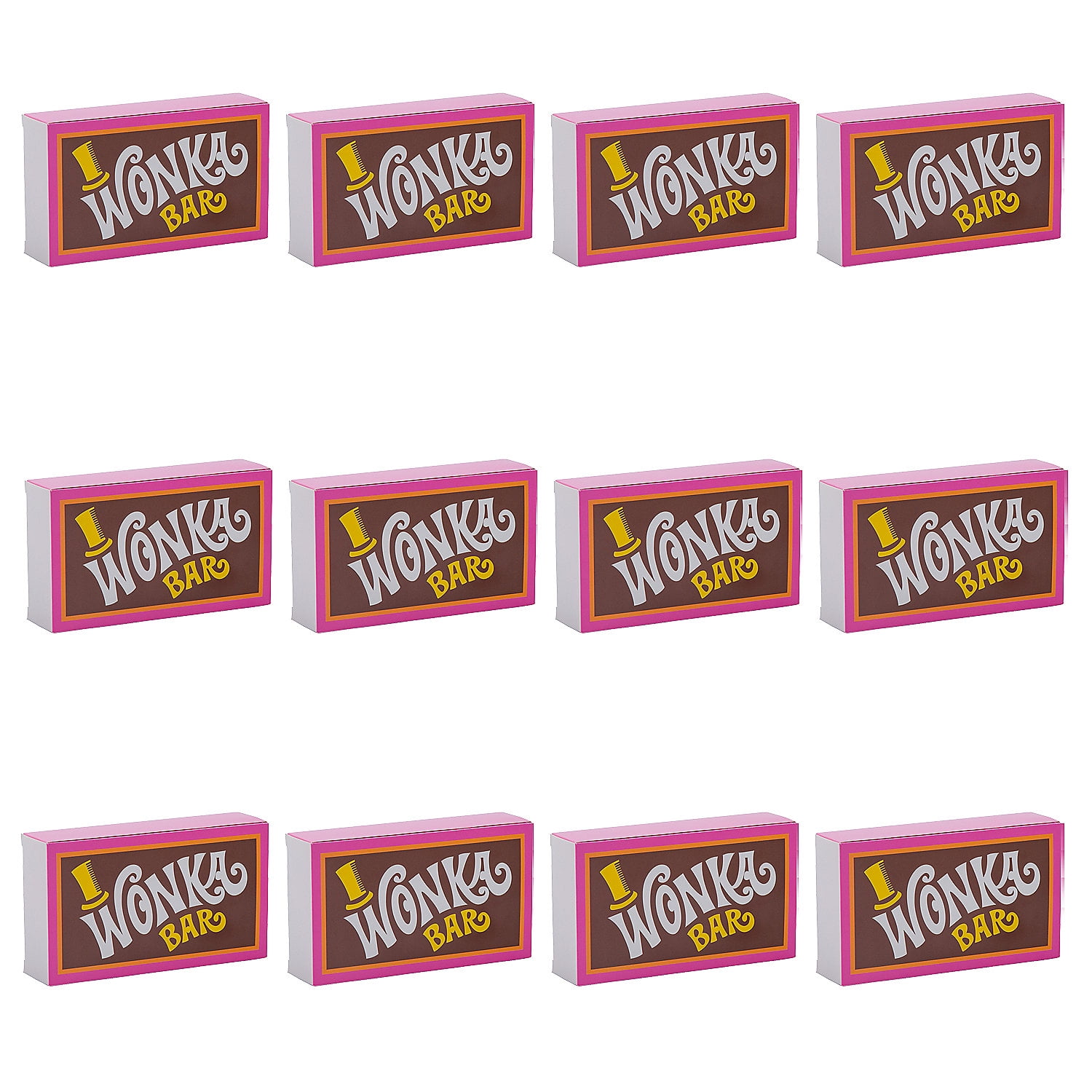 6" x 3 1/2" Willy Wonka Wonka Bar Favor Boxes - 12 pieces - Walmart.com