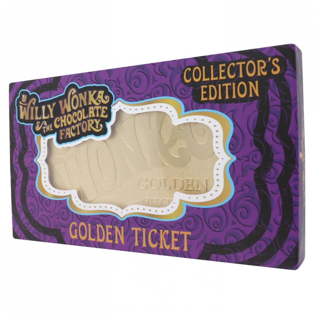 Willy Wonka Collector's Edition Full-Size Golden Ticket Metal Replica ...