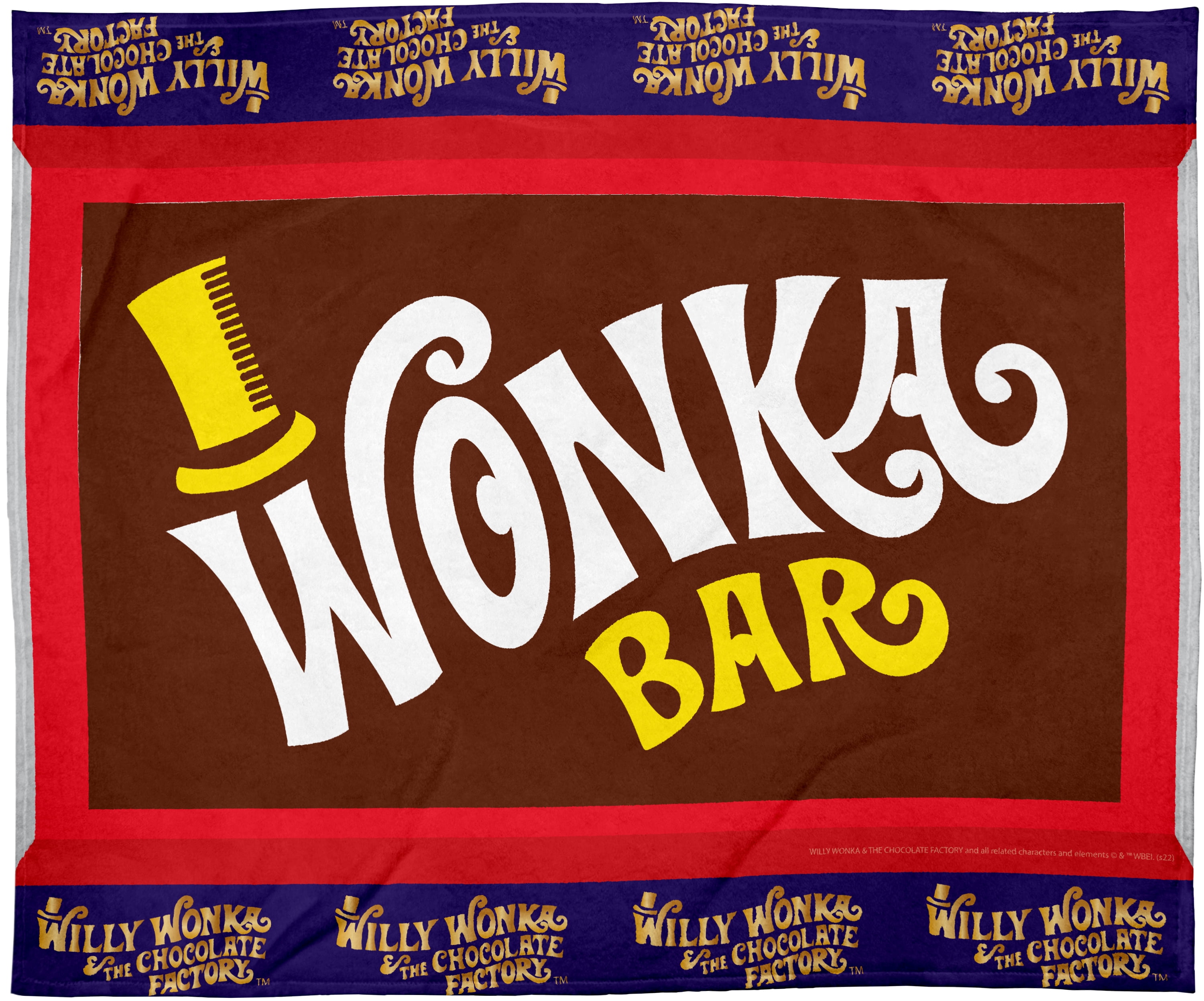 Willy Wonka Soft Plush Throw Blanket with Movie Film Bar Character ...