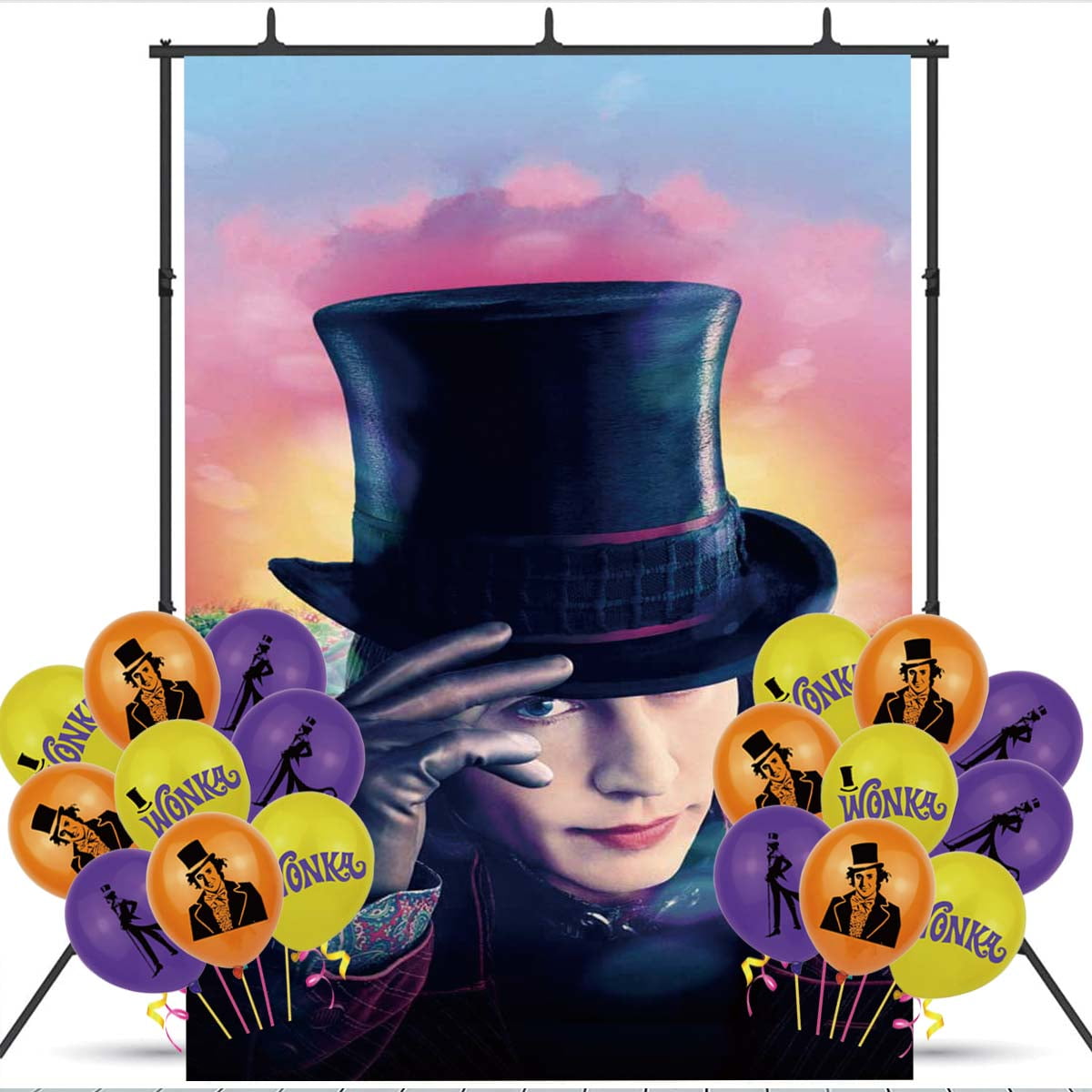 Willy Wonka Party Decorations Backdrop Banner Balloons Taspestry Wall ...