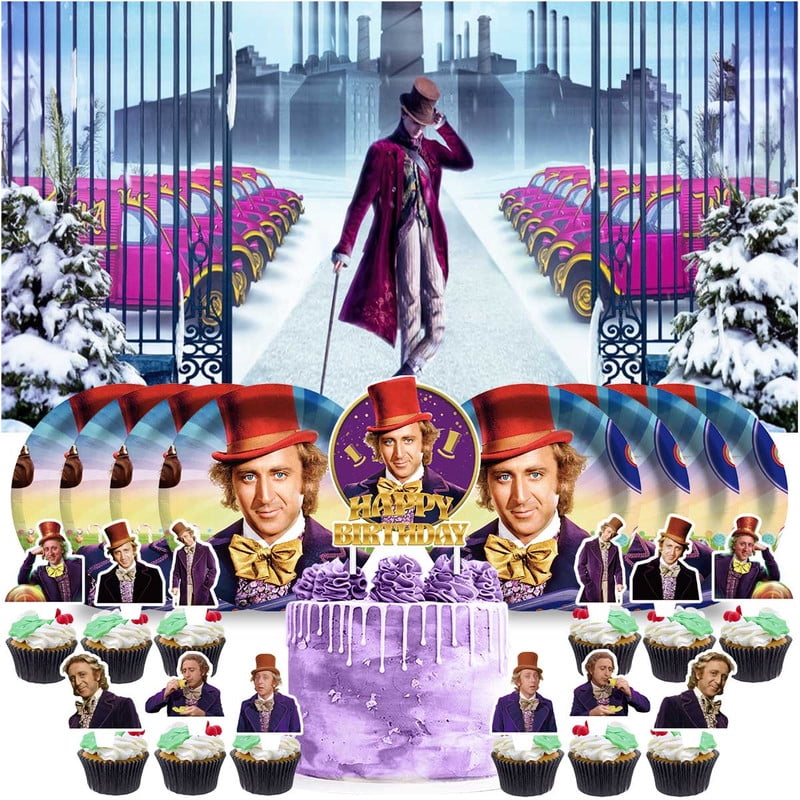 Willy Wonka Party Supplies Decor Backdrop Plates Background Cake Topper ...