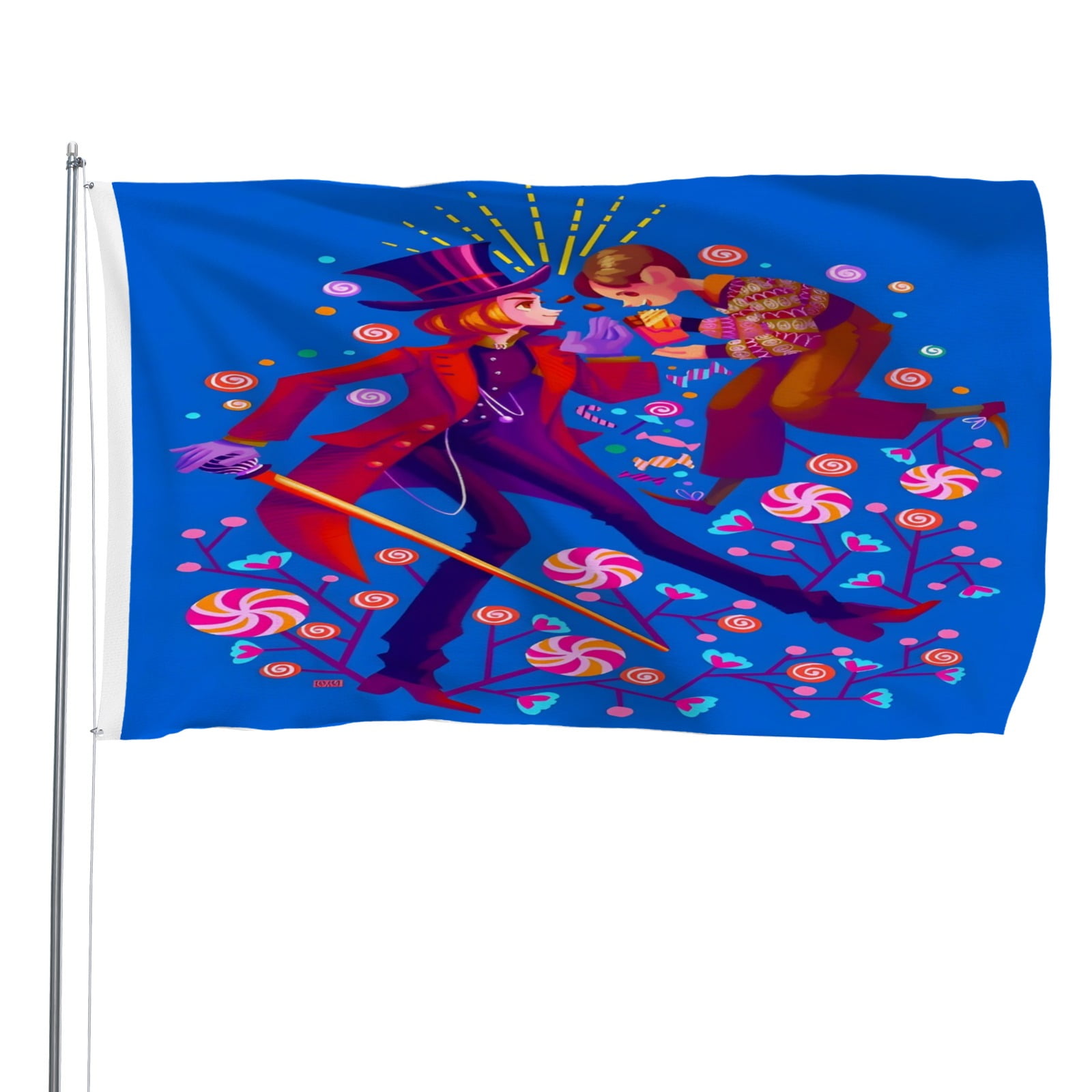 Willy Wonka Pattern Flag Decoration - Walmart.com