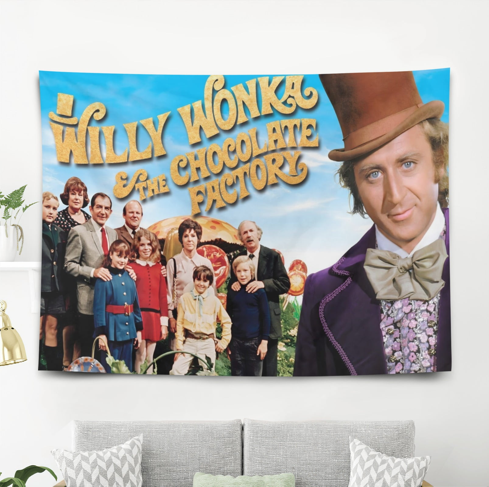 Willy Wonka-Theme Anti-pilling Tapestry Gift Wall Hanging Backdrop for ...
