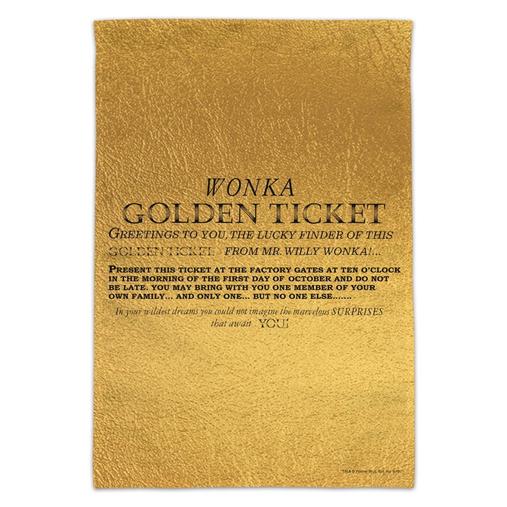 Willy Wonka and the Chocolate Factory Golden Ticket Garden Yard Flag ...