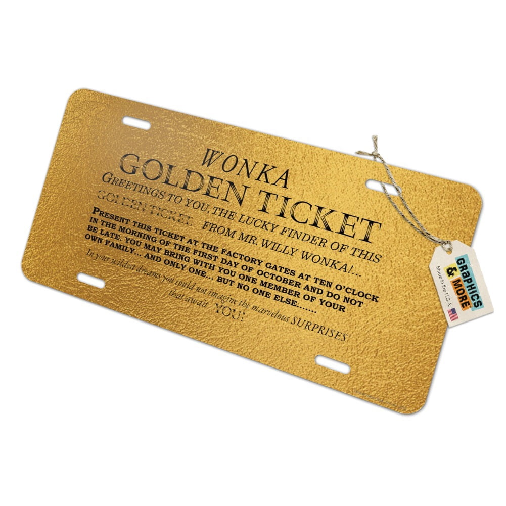 Willy Wonka and the Chocolate Factory Golden Ticket Novelty Metal ...