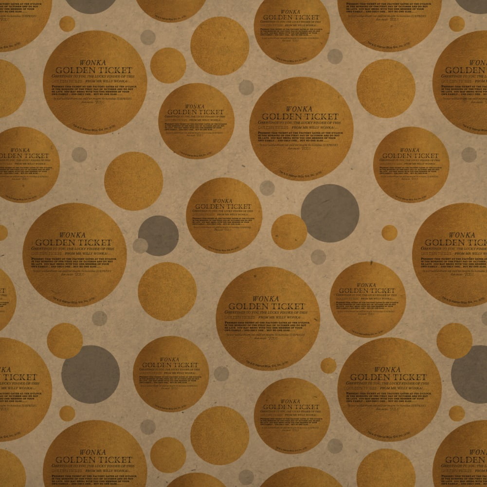 Willy Wonka and the Chocolate Factory Golden Ticket Premium Kraft Gift ...