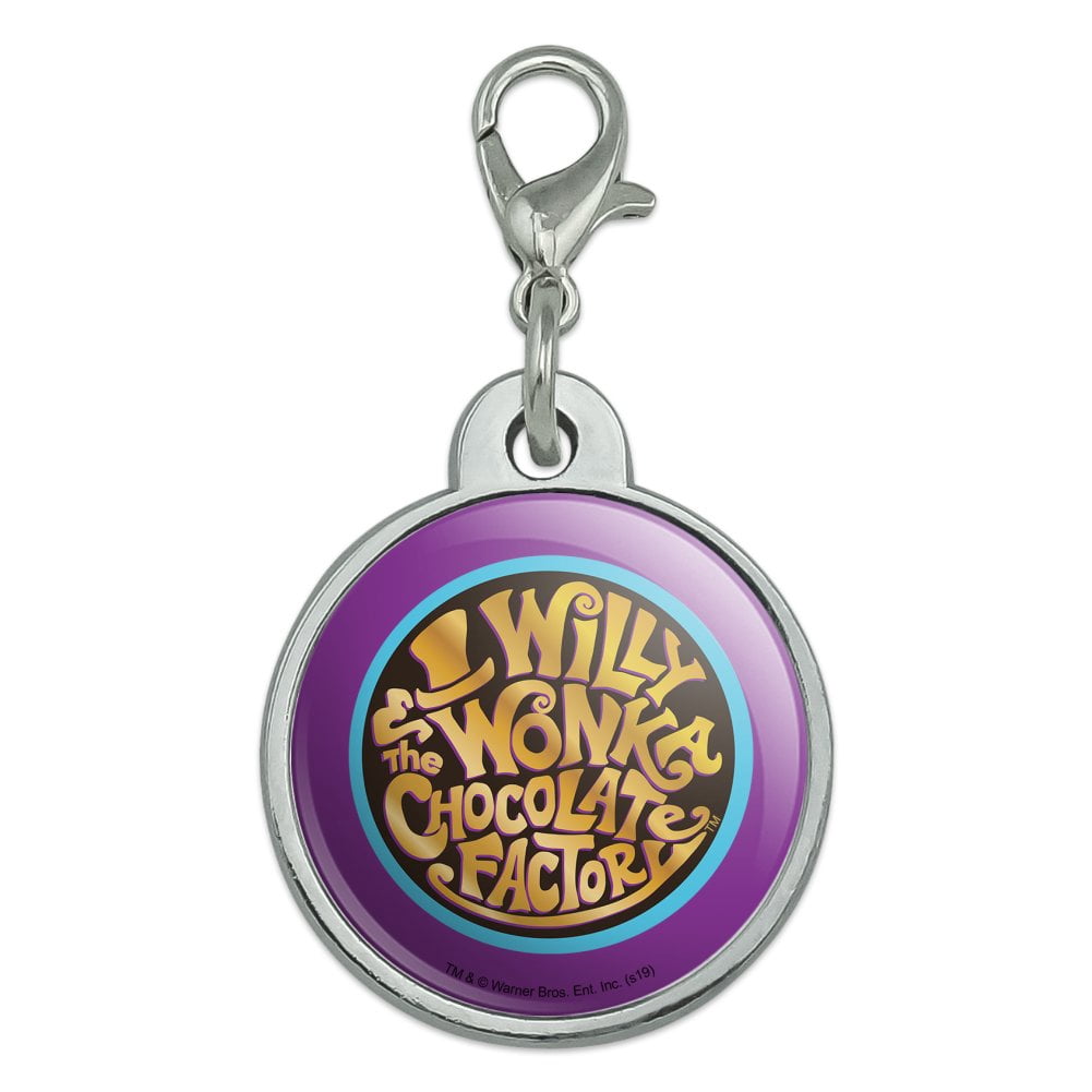 Willy Wonka and the Chocolate Factory Logo Chrome Plated Metal Pet Dog ...