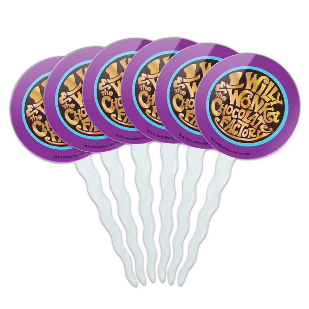 Willy Wonka and the Chocolate Factory Logo Cupcake Picks Toppers ...