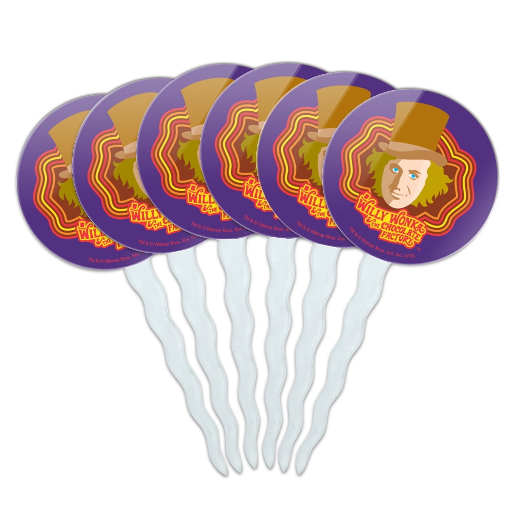 Willy Wonka and the Chocolate Factory Willy Wonka Cupcake Picks Toppers ...