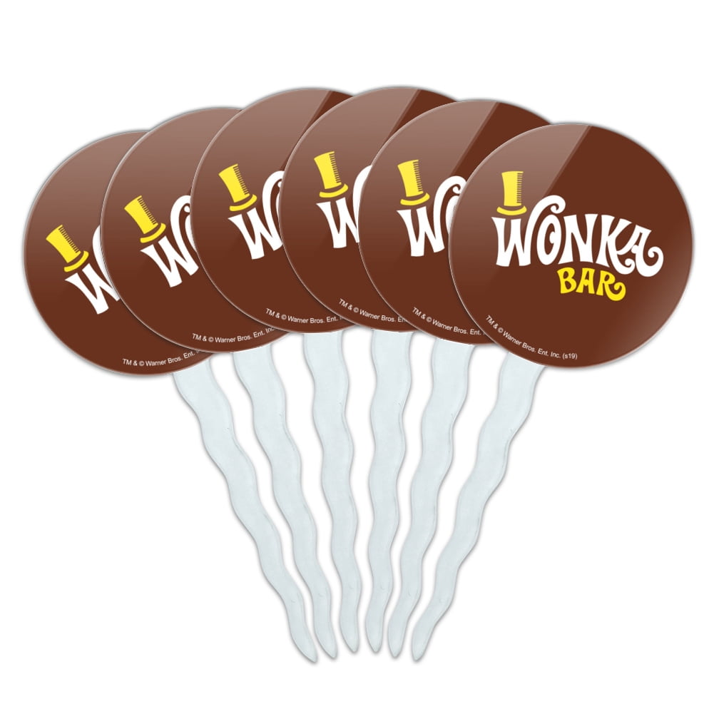Willy Wonka and the Chocolate Factory Wonka Bar Logo Cupcake Picks ...