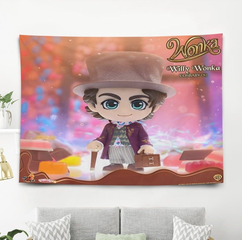 Willy Wonka pattern wall hanging 50*60 inches high-quality peach skin ...