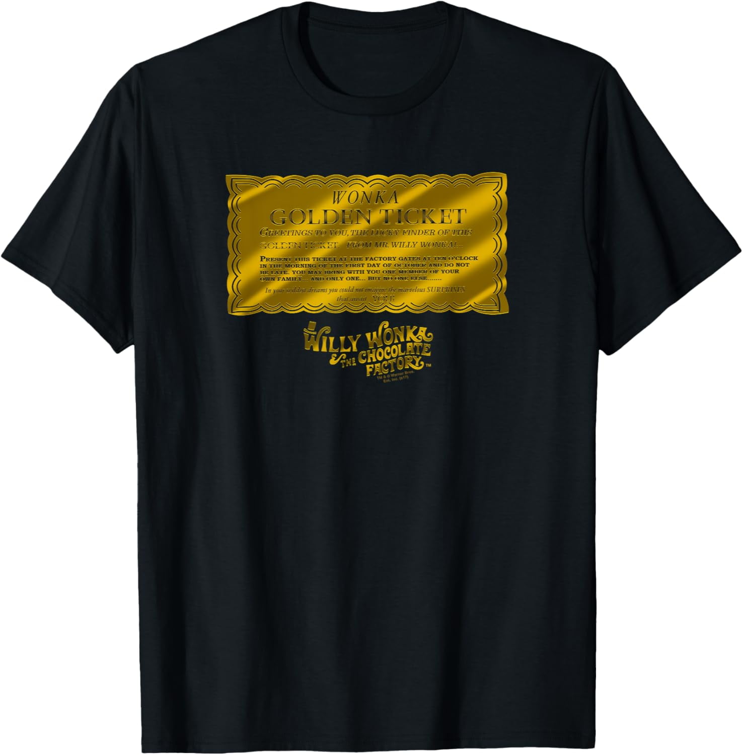 Willy Wonka & the Chocolate Factory Golden Ticket T-Shirt - Walmart.com Willy Wonka & the Chocolate Factory Golden Ticket T-Shirt - Walmart.com