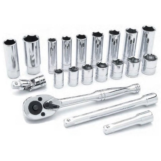 Wilmar Performance Tool W38911 3/8-Inch Drive Sae Socket Set, 20-Piece ...