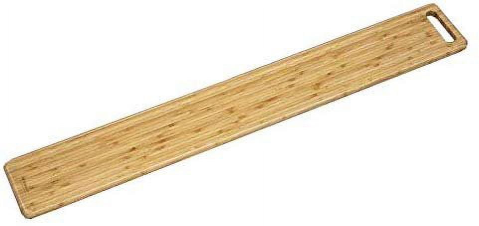 Wilmax WL-771142/A 39.5 Inch x 5.9 Inch Rectangular Bamboo Serving Board with Cut-Out Handle ...