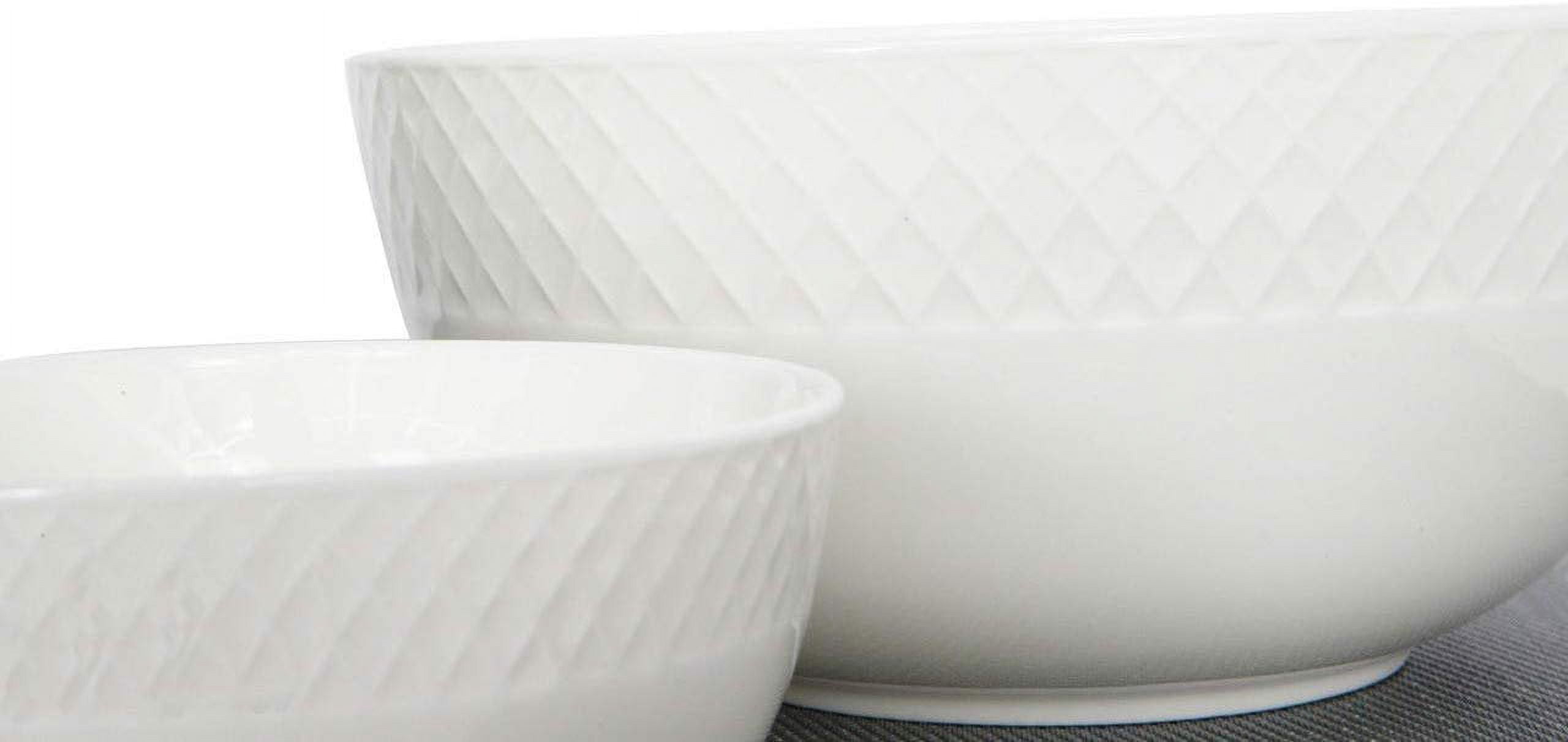 Wilmax WL-880104, 8" White Porcelain Classic Serving Salad Bowl and Six ...