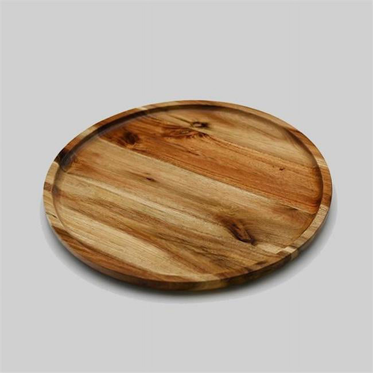 Wilmax ZG-660012 12 in. Dia. Acacia Round Plate & Platter Set of- 12 ...