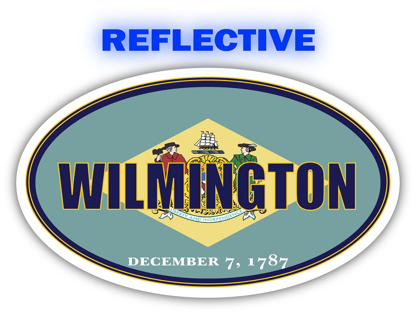 Wilmington City Delaware State Flag | DE Flag New Castle County Oval ...