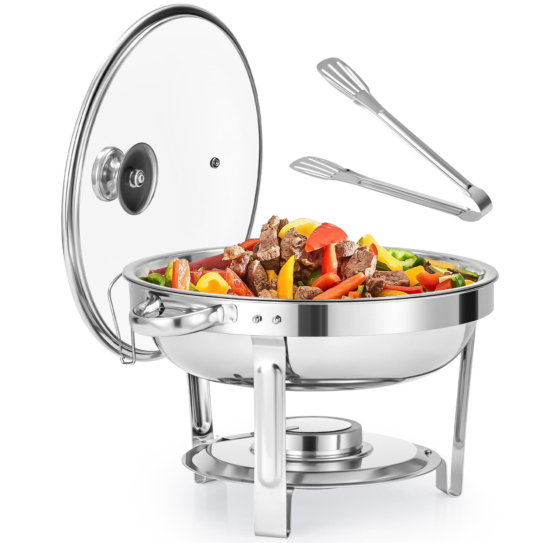 Wilprep 5 Quart Chafing Dish Buffet Set Stainless Steel Round Chafing ...