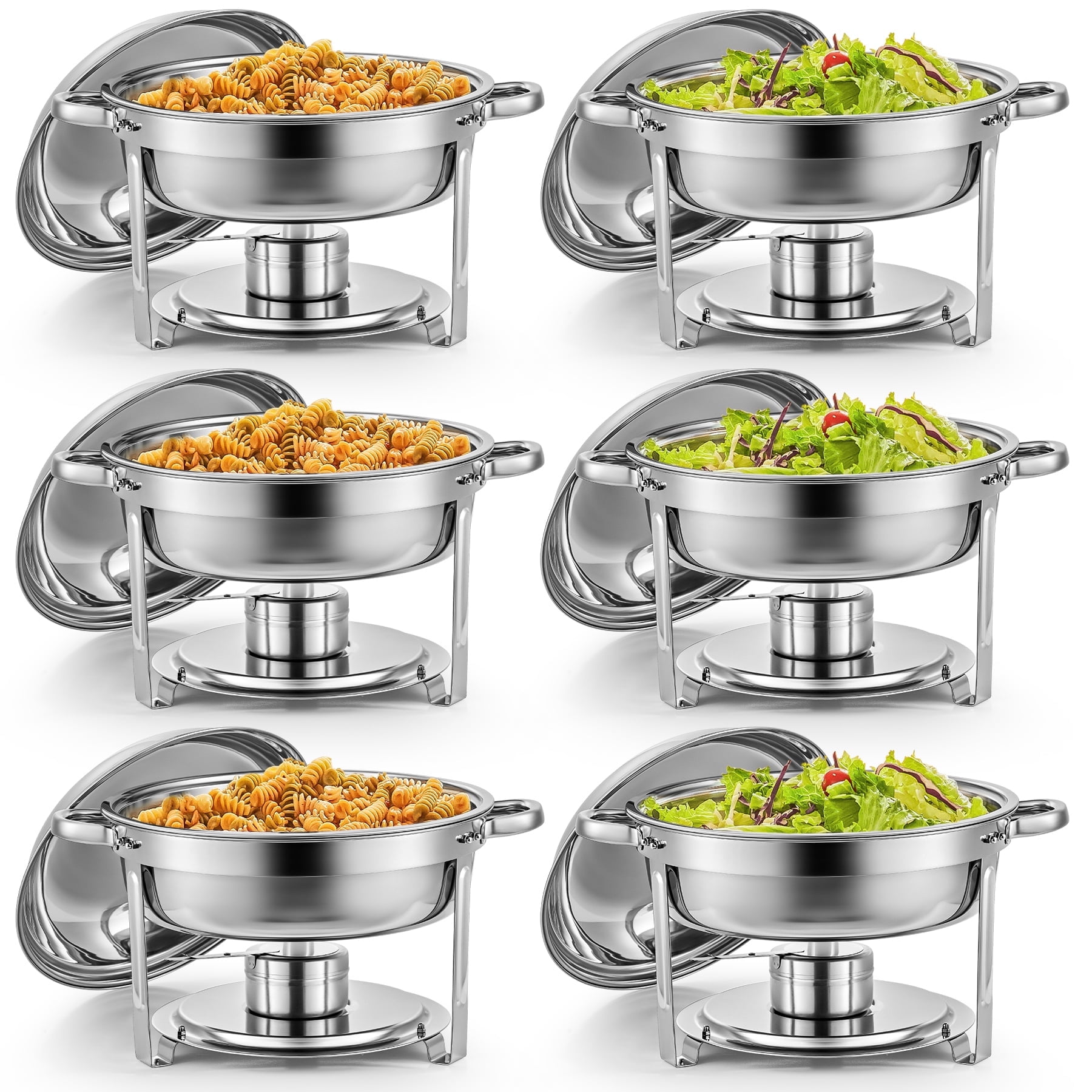 Wilprep 5QT Stainless Steel Chafing Dish Set, Round Buffet Servers with ...