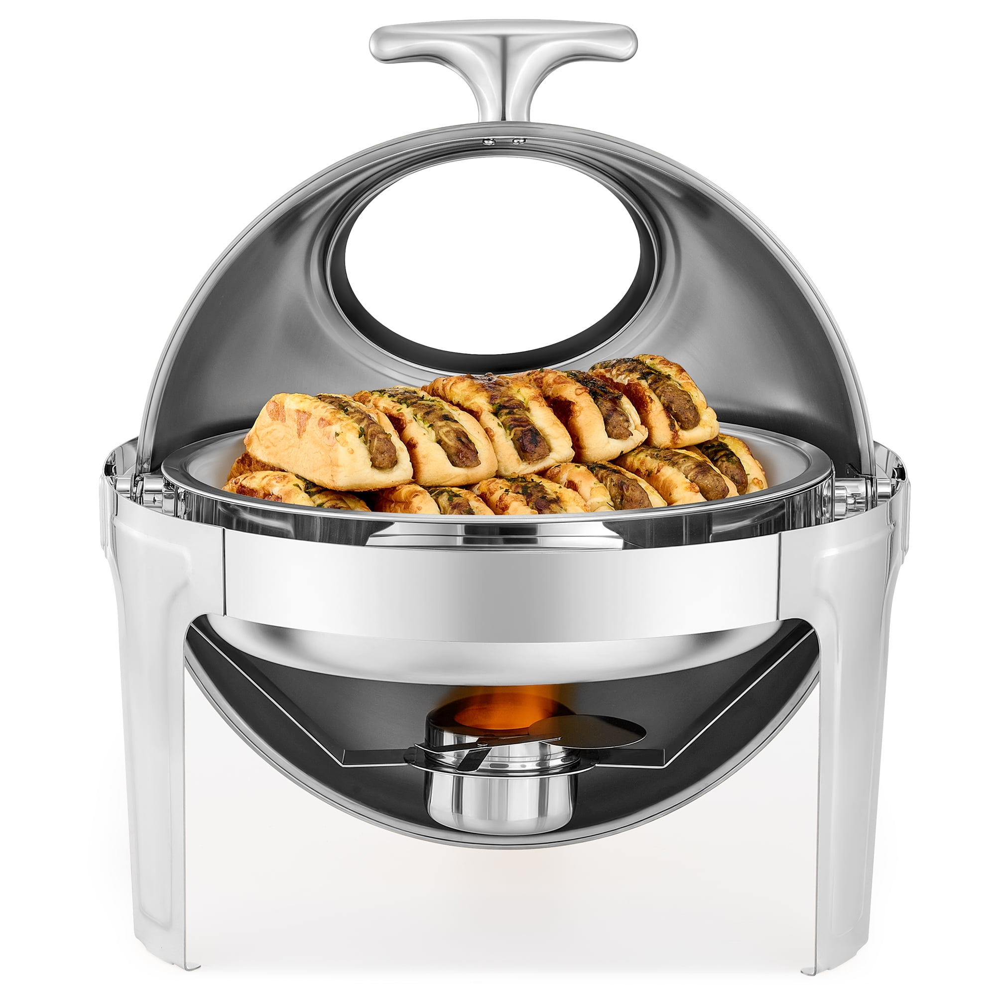 Wilprep 6.3 qt Roll Top Chafing Dish Buffet Set Stainless Steel ...