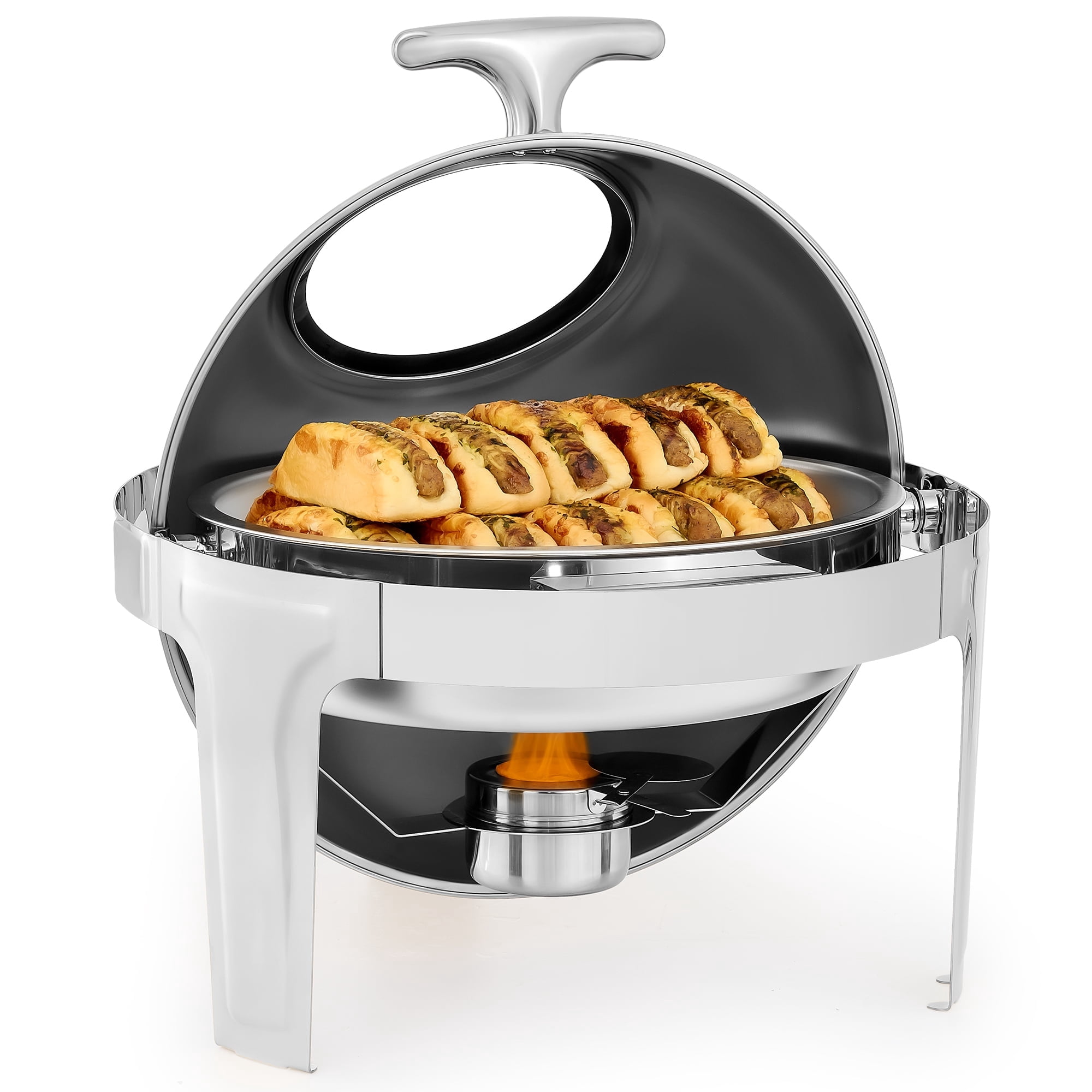 Wilprep 6.3 qt Roll Top Chafing Dish Buffet Set Stainless Steel Food ...