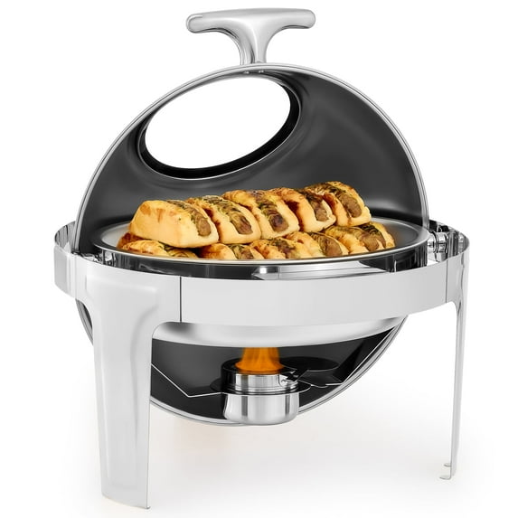 Wilprep 6.3 qt Roll Top Chafing Dish Buffet Set Stainless Steel Food ...