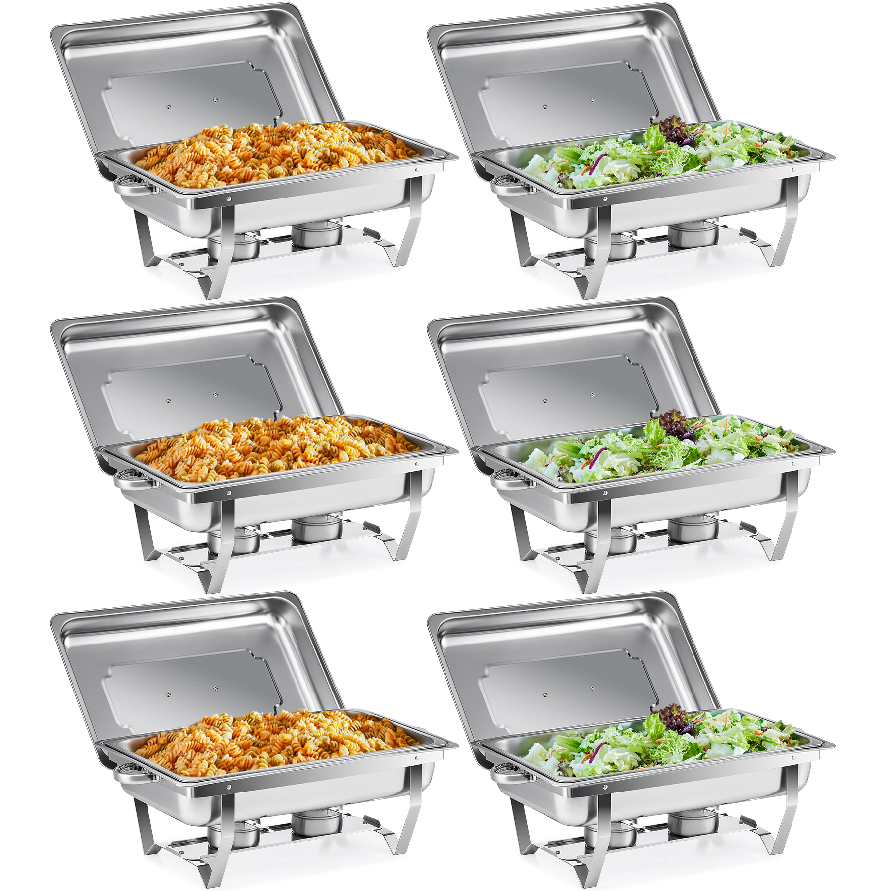 Wilprep 8Pack Full Size Buffet Large 9L/9.5QT Chafer Chafing Dish Sets ...