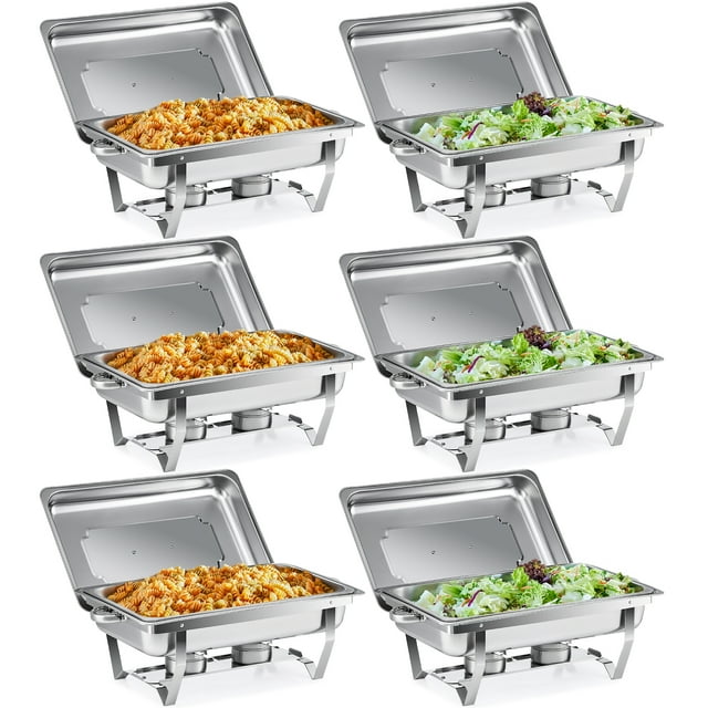 Wilprep 6Pack Stainless Steel Chafing Dish Buffet Sets, 9L/9.5Q Servers ...