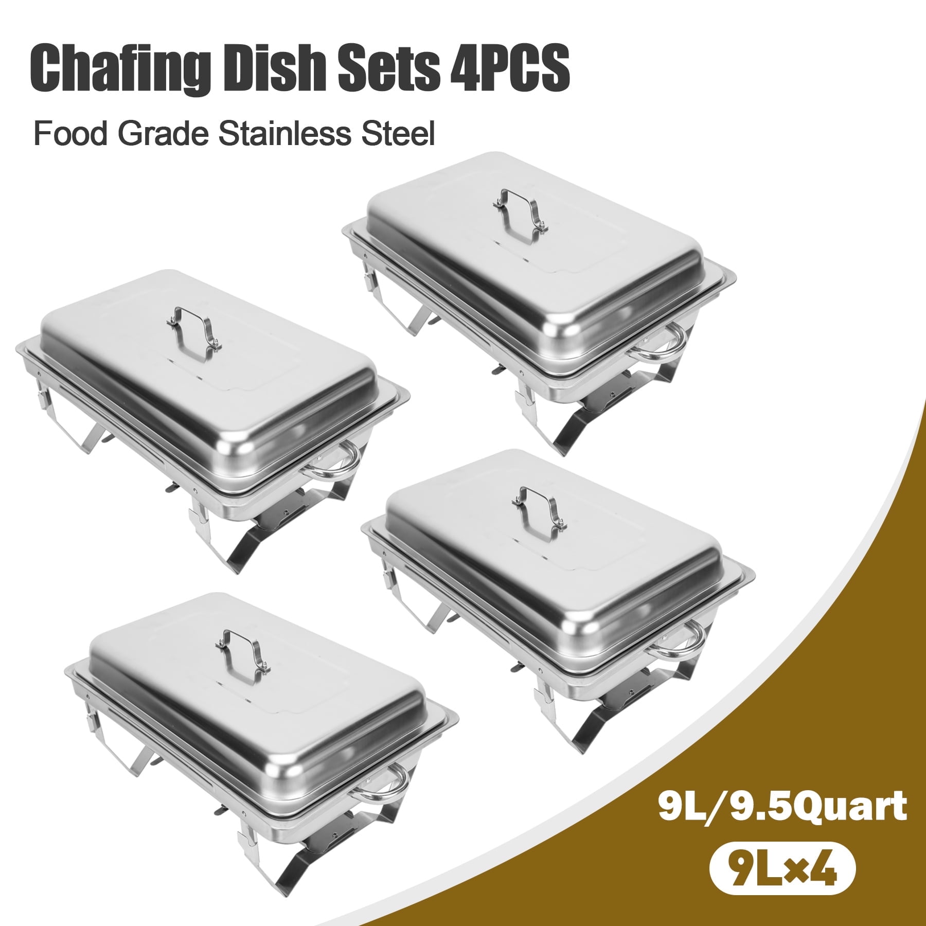 Wilprep Large 4Pack Servers: Chafer Chafing Dish Buffet Sets, Stainless Steel Food Warmer ...