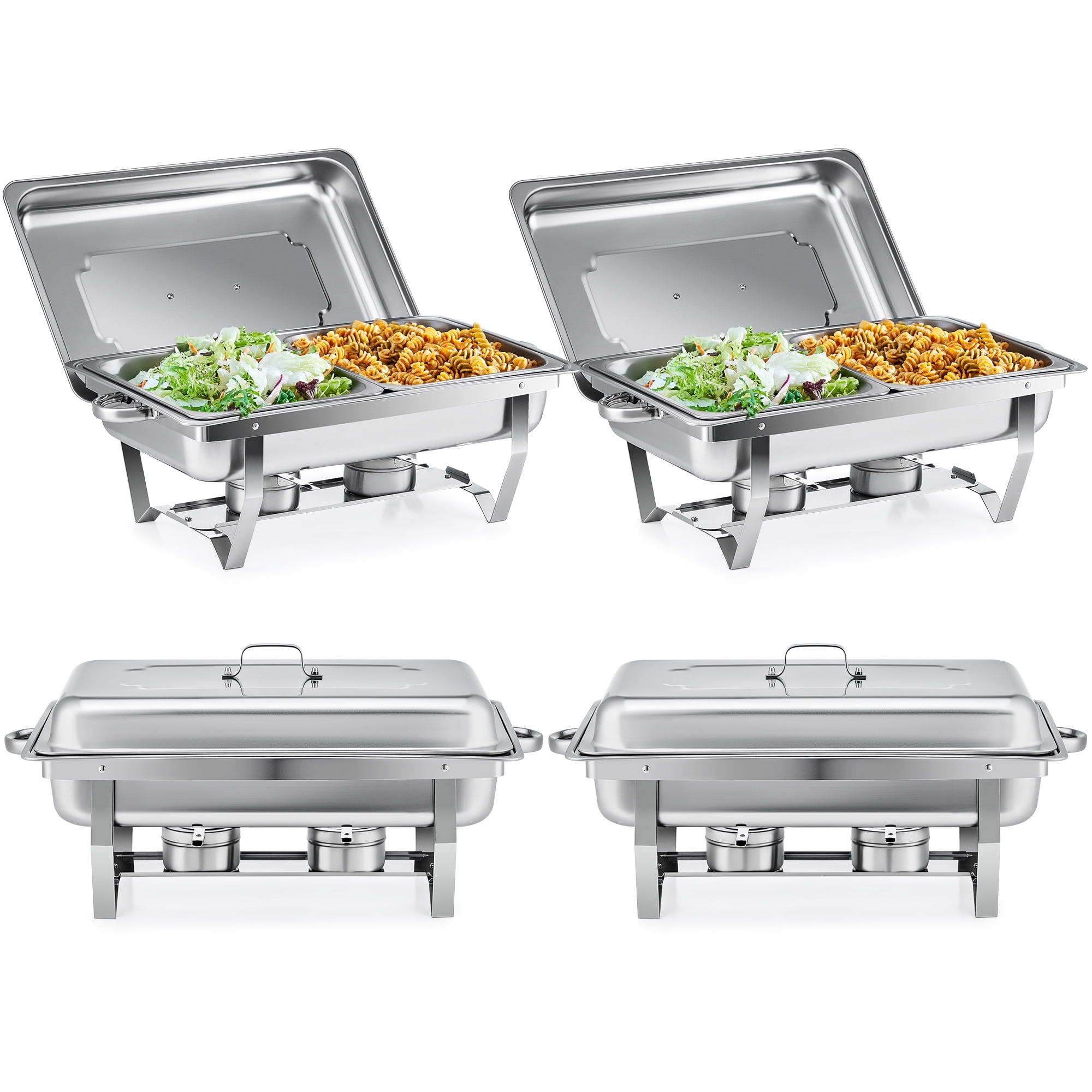 Wilprep Chafing Dish Buffet Set 4 Pack 8qt Stainless Steel Food Warmers ...