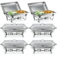 Wilprep 8qt Stainless Steel Chafing Dish Buffet Set, 6 Pack Food Warmers for Serving & Warming ...