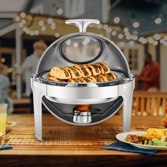 Wilprep 8.4 qt Roll Top Chafing Dish Buffet Set Stainless Steel Food ...