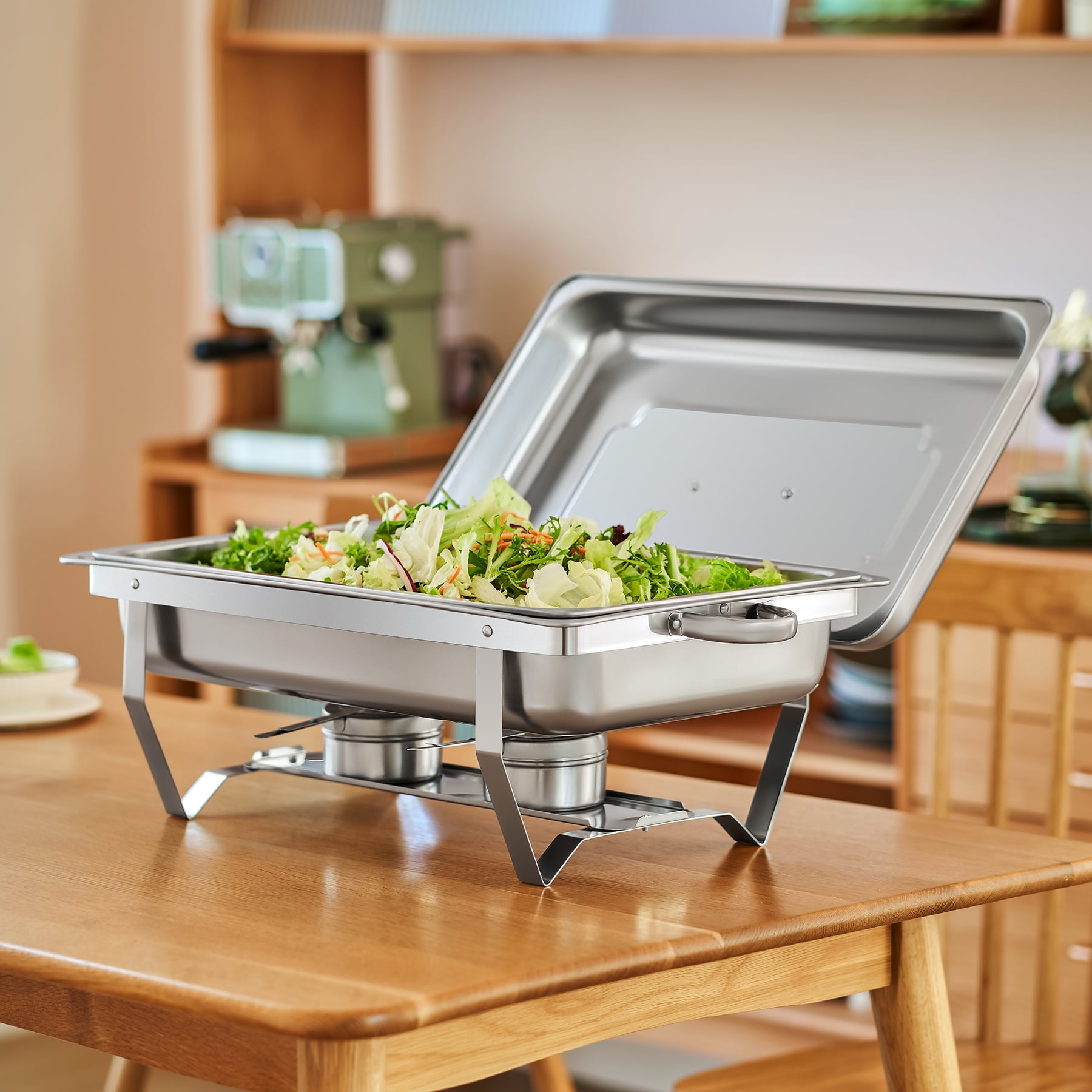 Wilprep Stainless Steel Chafing Dish Set with Fuel Holders 9.5 qt Trays ...
