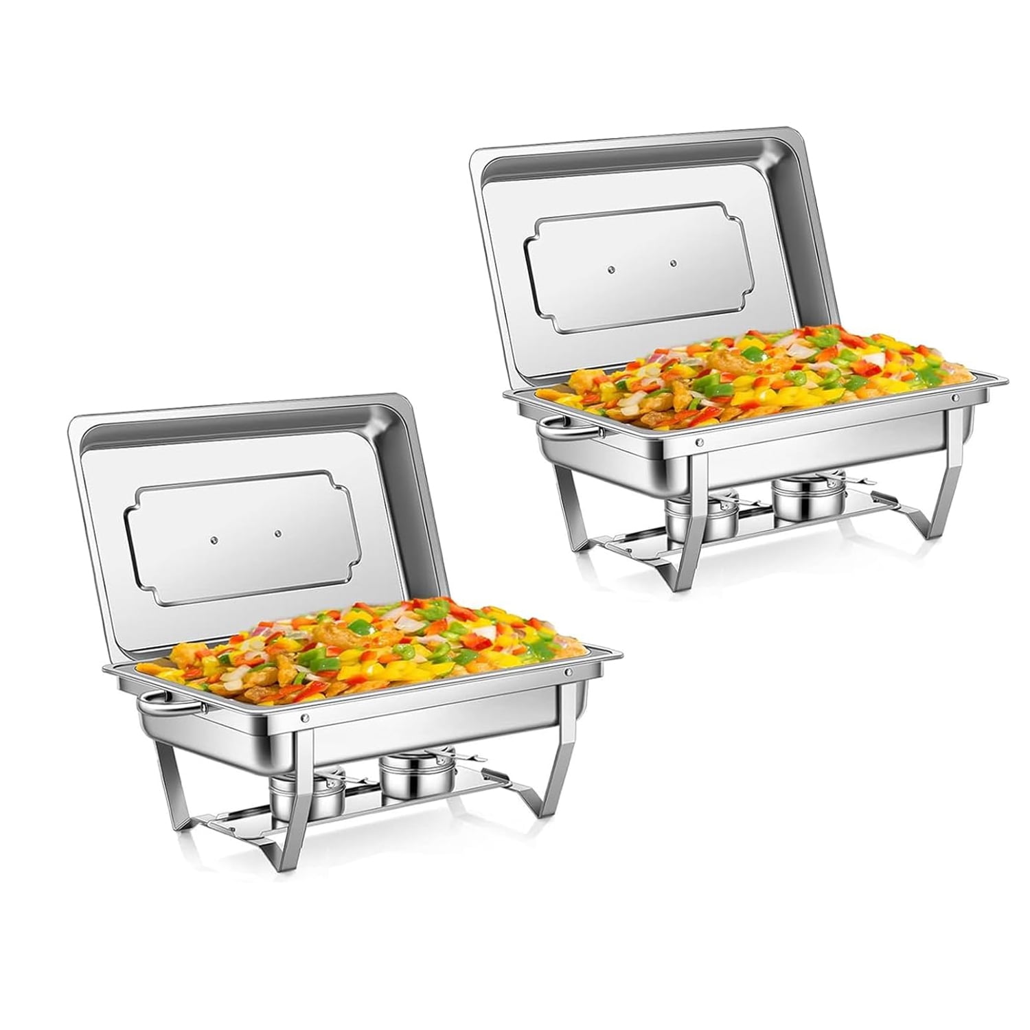 Wilprep Stainless Steel Chafing Dish Set with Fuel Holders 9.5 qt Trays ...