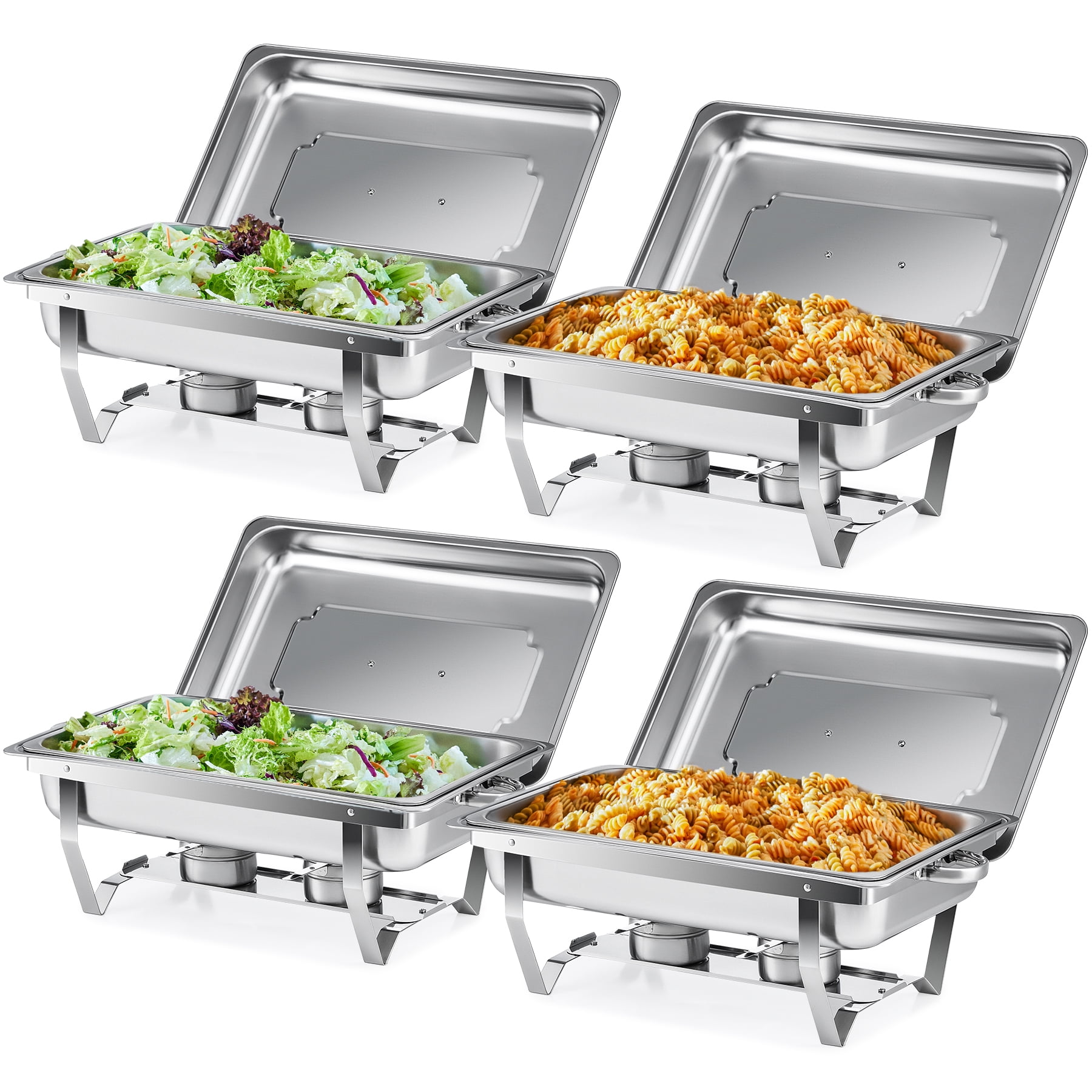 Wilprep Stainless Steel Chafing Dish Set with Fuel Holders 9.5 qt Trays ...