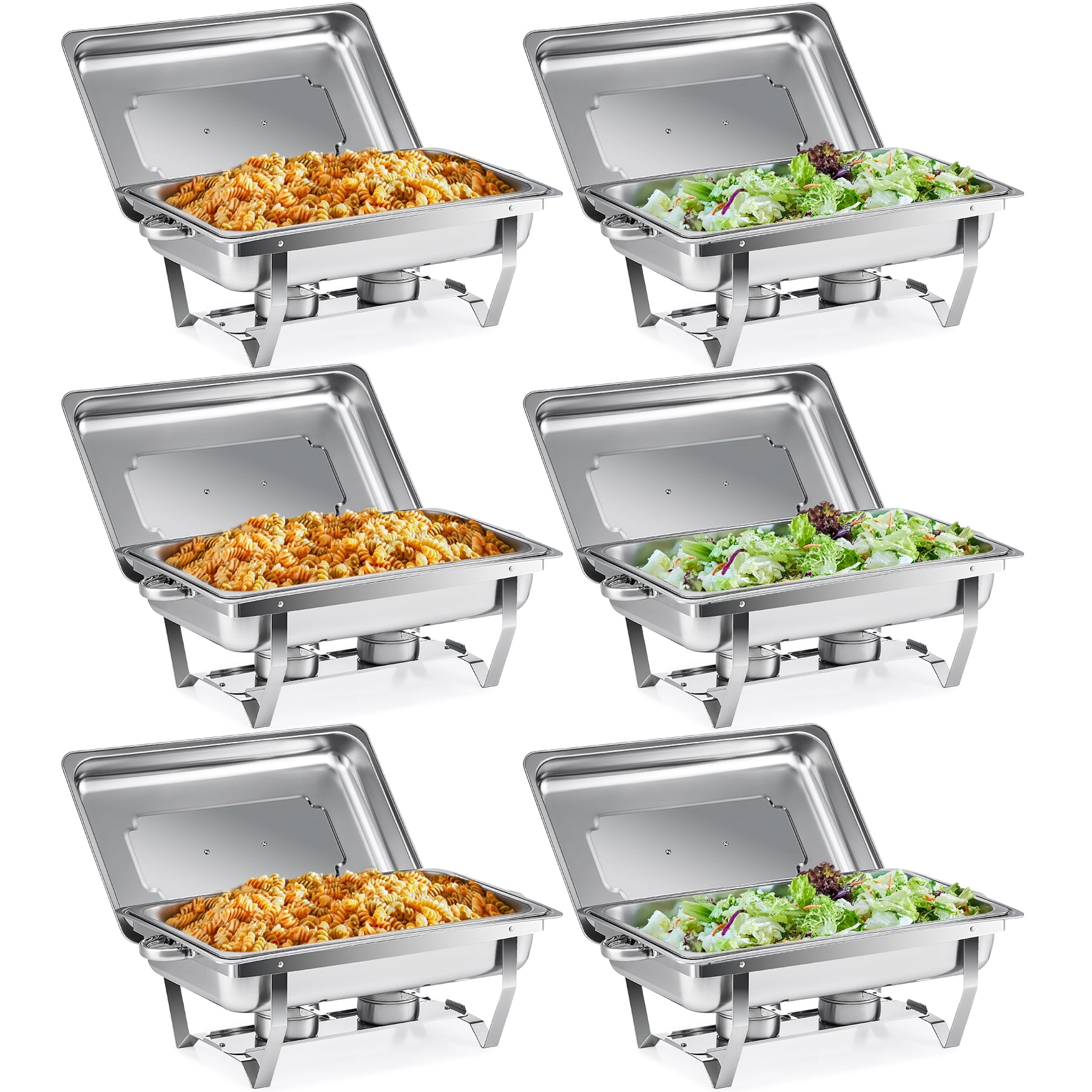 Wilprep Stainless Steel Chafing Dish Set with Fuel Holders 9.5 qt Trays ...