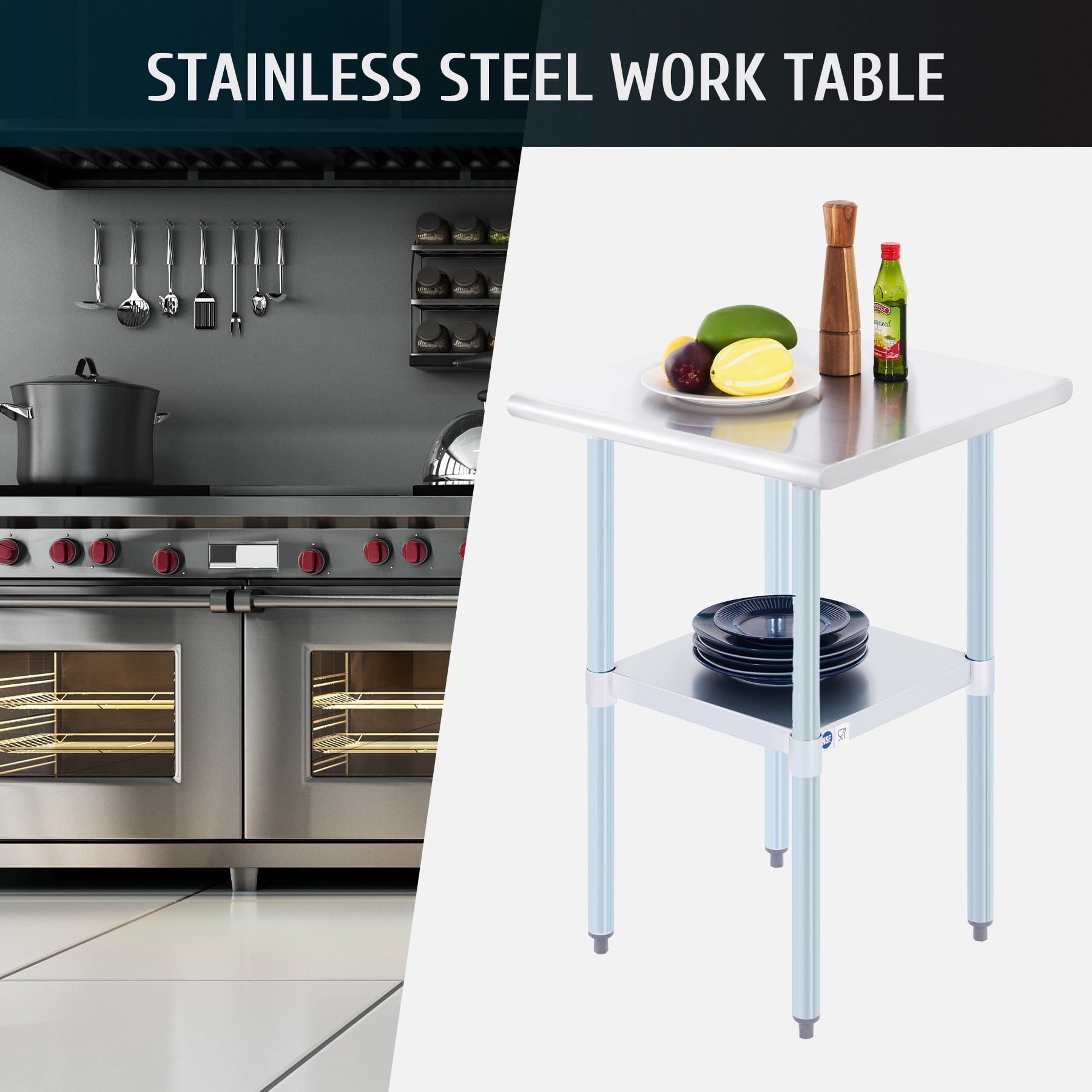 Wilprep Stainless Steel Prep Table with Adjustable Nepal | Ubuy