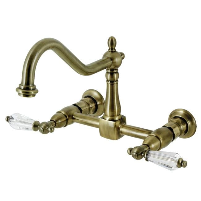 Wilshire Wall Mount Bridge Kitchen Faucet, Antique Brass - Walmart.com