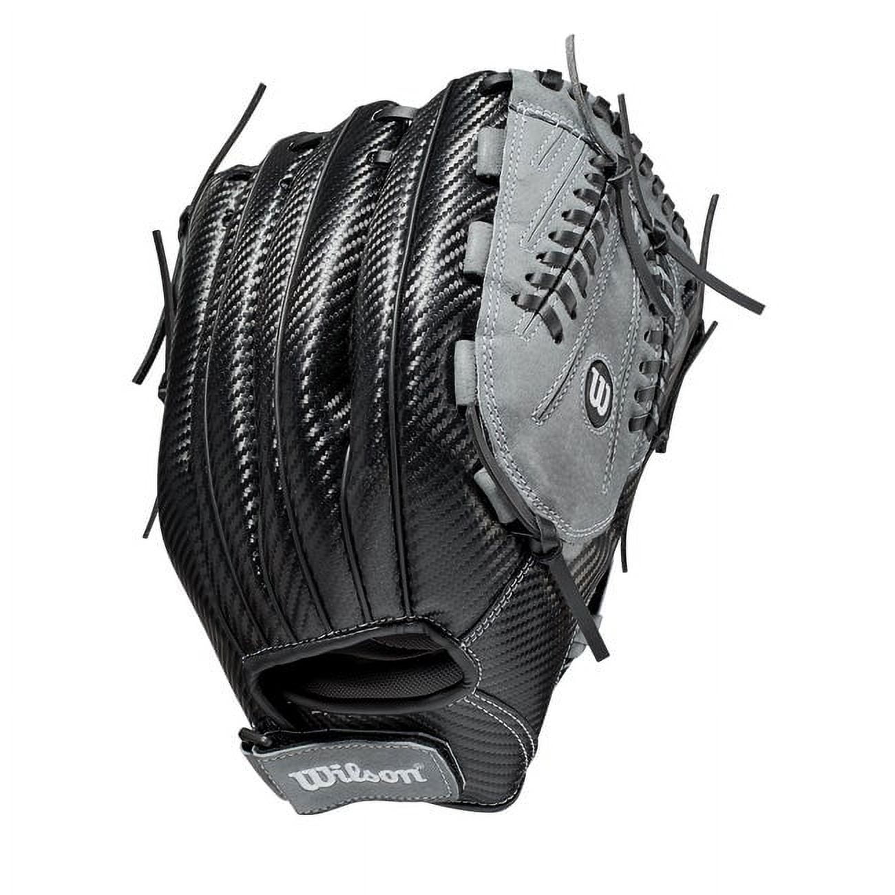 Wilson Softball 13" Velcro Leather Black/Grey Slowpitch Outfield Glove ...