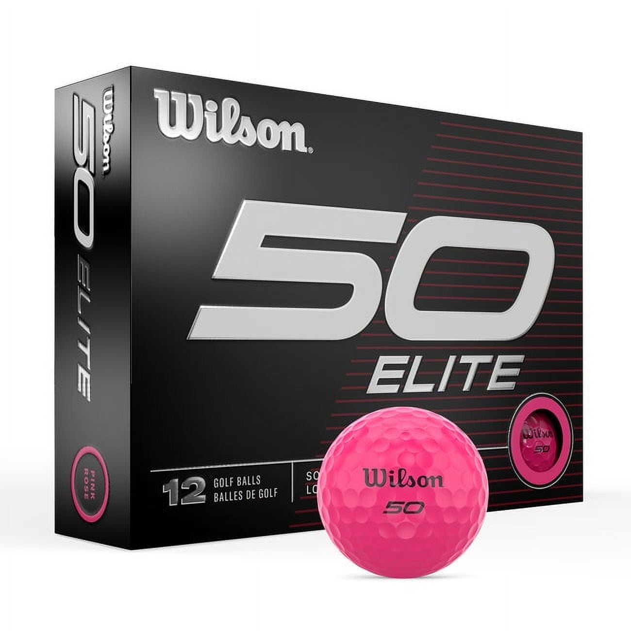 Wilson Staff Fifty Elite Golf Balls Pink, 12-Pack, Low Compression ...