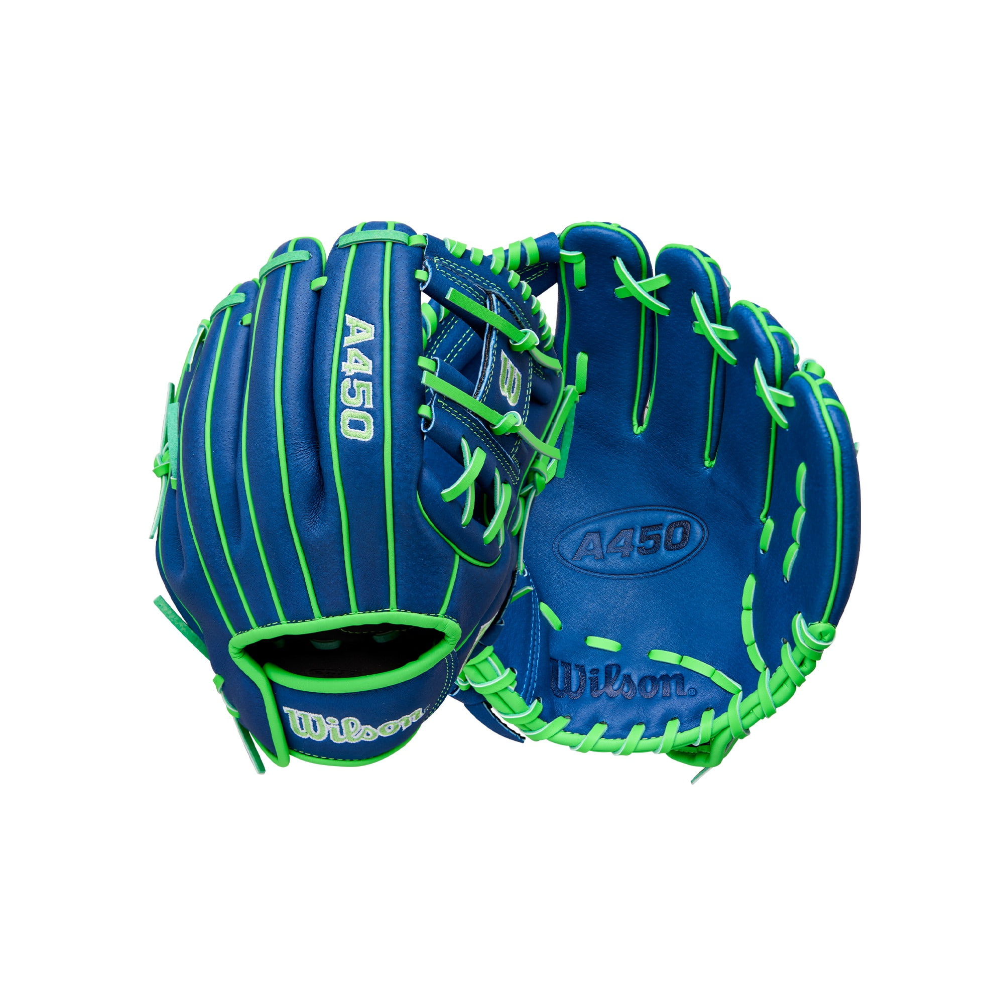 Wilson 2026 A450® 10.75" Youth Baseball Glove - Neon Green/Royal, Right ...