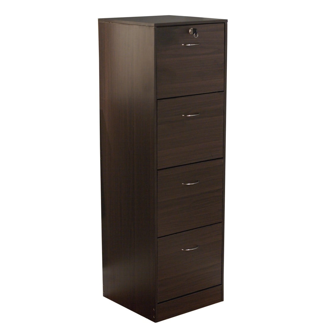 Wilson Locking Office Storage 4 Drawer Vertical Wood Filing Cabinet, Assembled, Espresso ...