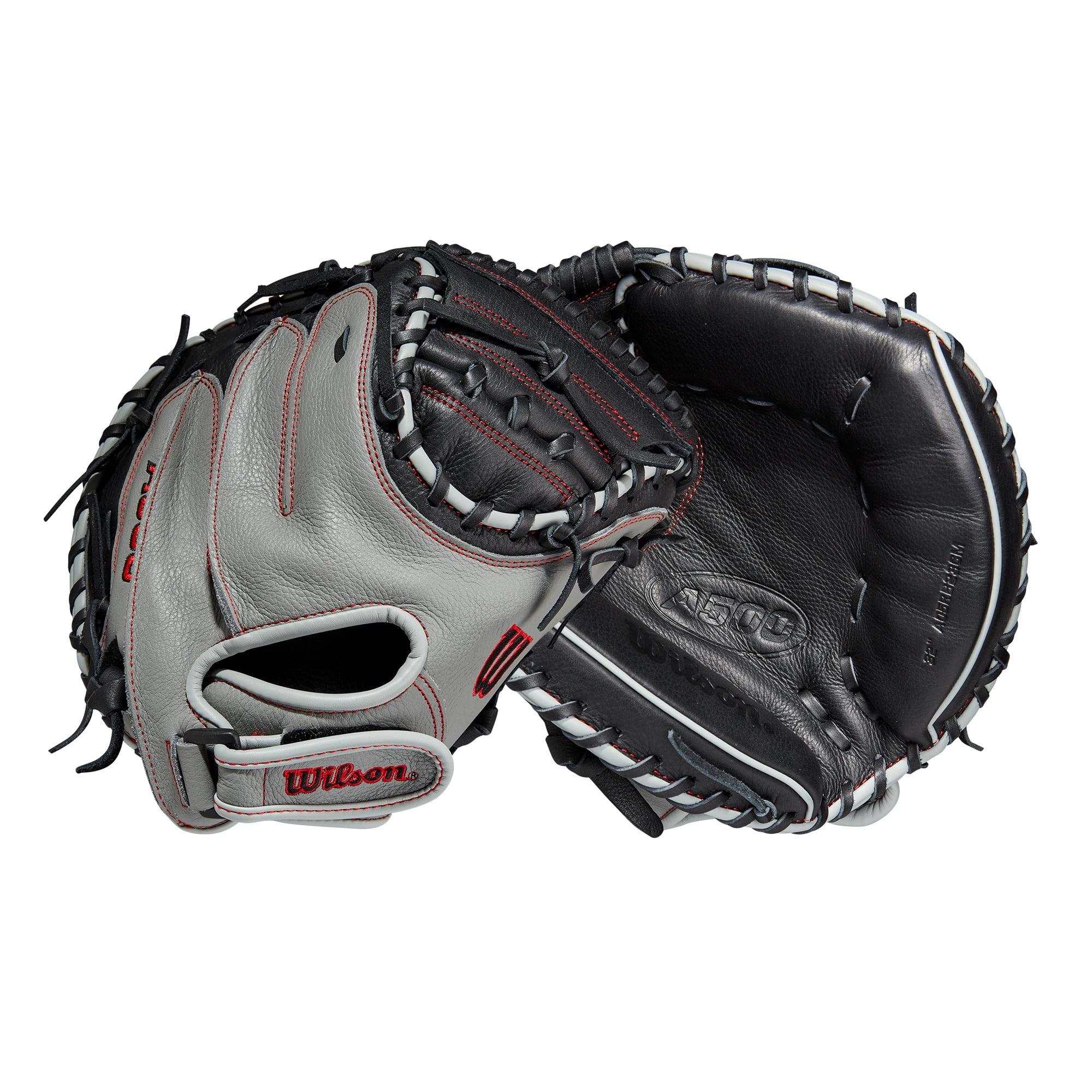 Free Shipping! Wilson A500 CM32 Black/Grey/Red 32" Catcher's Mitt ...