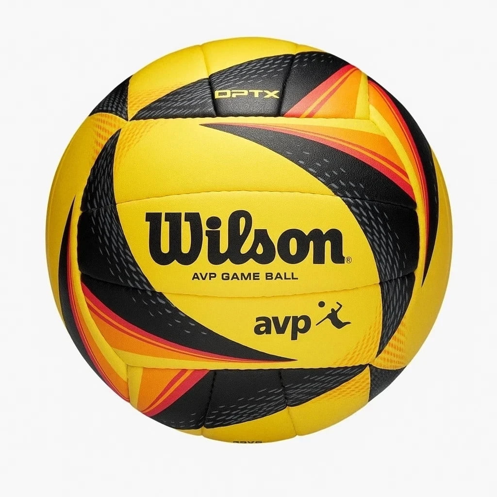 Wilson AVP OPTX Official Beach Volleyball – Black/Yellow – High Quality ...