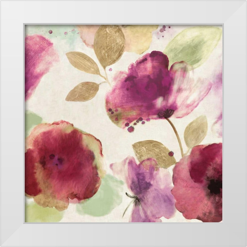 Wilson, Aimee 12x12 White Modern Wood Framed Museum Art Print Titled - Watercolour Florals I ...
