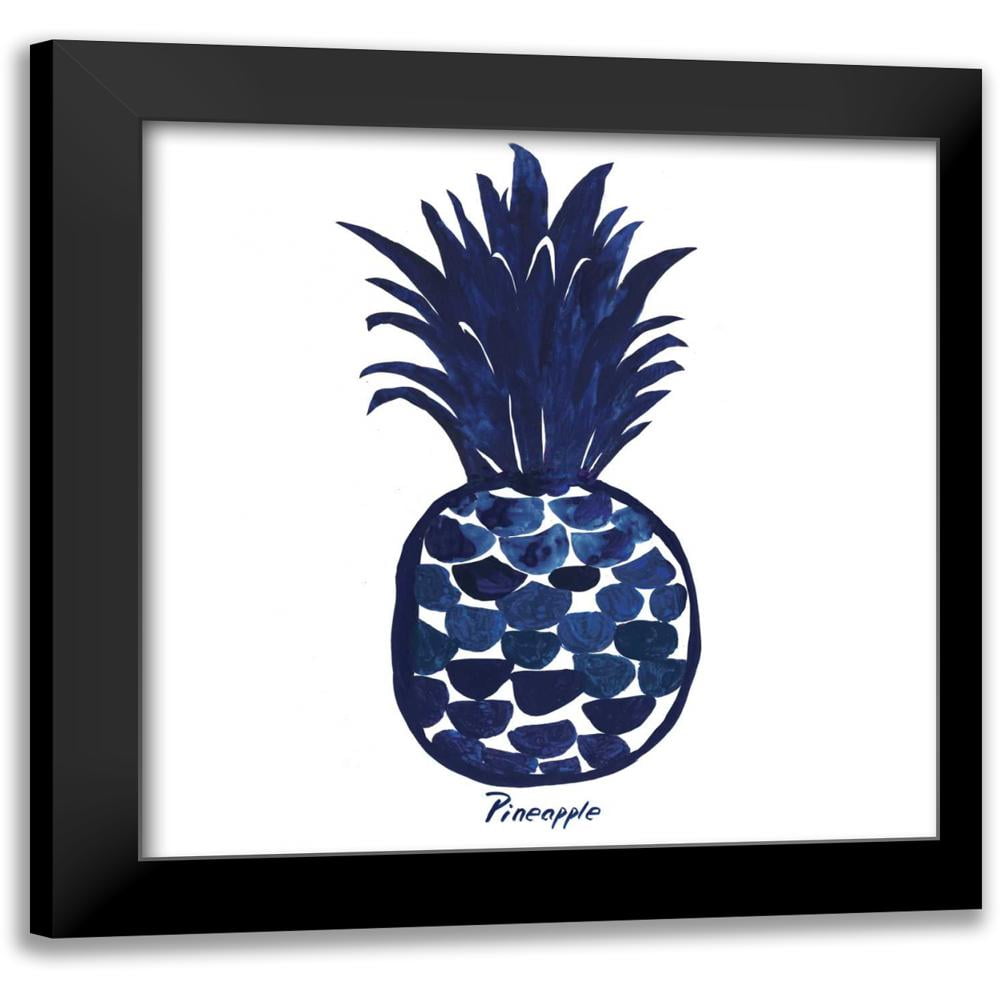 Wilson, Aimee 15x15 Black Modern Framed Museum Art Print Titled - Indigo Pineapple - Walmart.com